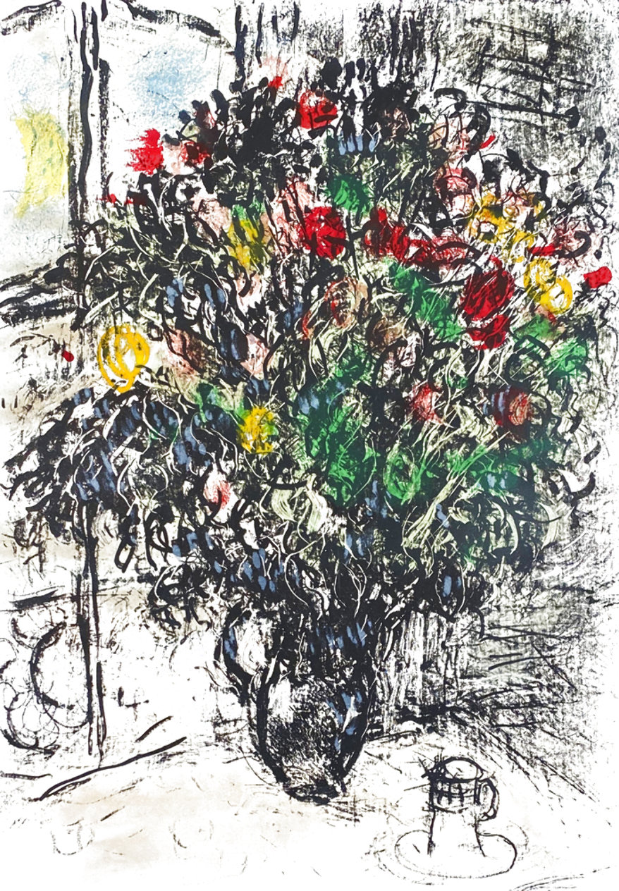 Marc Chagall, Le Bouquet Rouge, lithograph 1969 by Marc Chagall - For ...