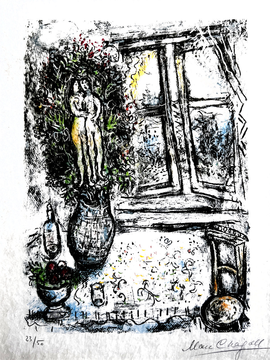 The Half Open Window 1975 24x18 by Marc Chagall - For Sale on Art Brokerage