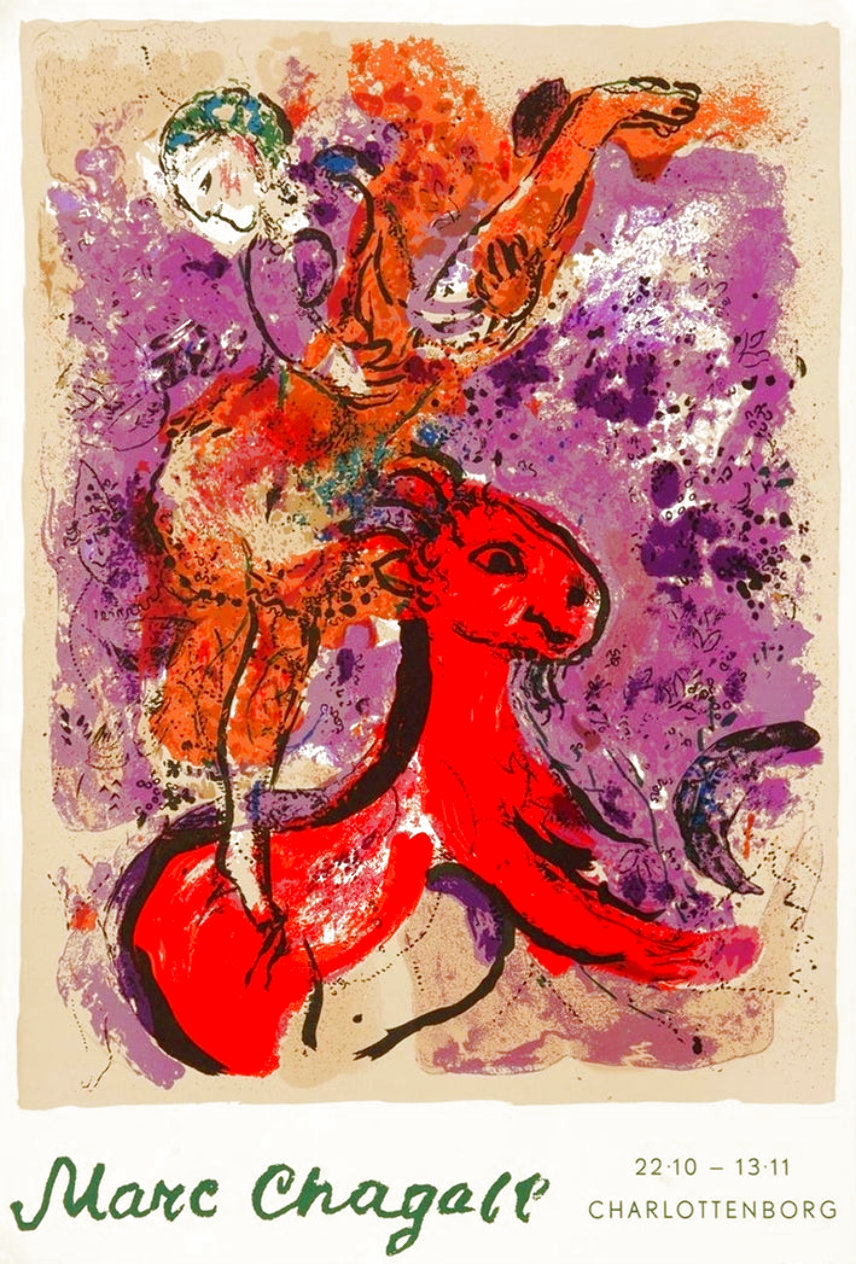 Chagall Exhibition Poster Charlottenborg 1960 Lithograph Poster By