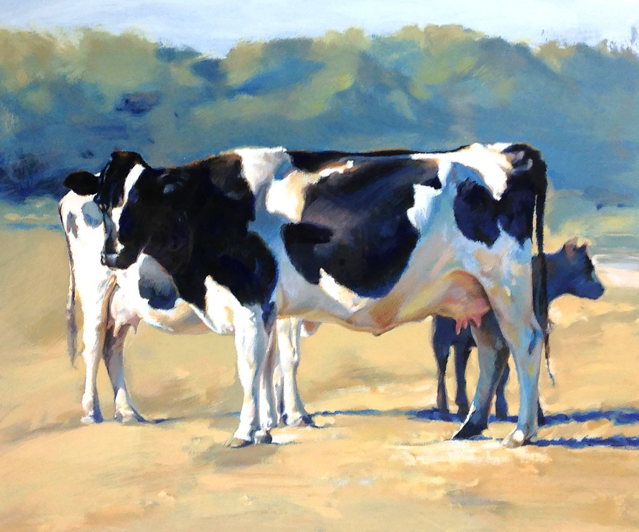 Cows 1990 Serigraph/Silk Screen 24x27 by Chase Chen - For Sale on Art Brokerage