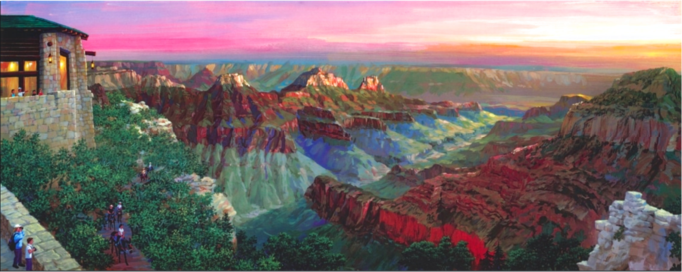 Grand Canyon North Rim 2018 Seriolithograph 9x23 by Alexander Chen ...