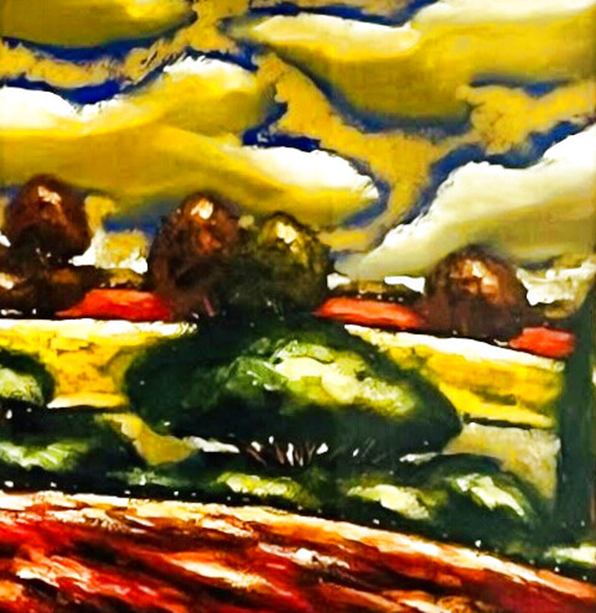 Untitled Landscape Framed Oil Painting 15x15 by Sergey Cherep - For ...