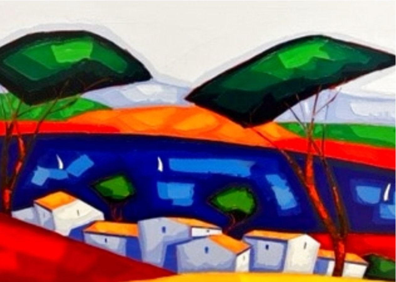 Village En Contrebas Acrylic on Canvas by Didier Chretien - For Sale on ...