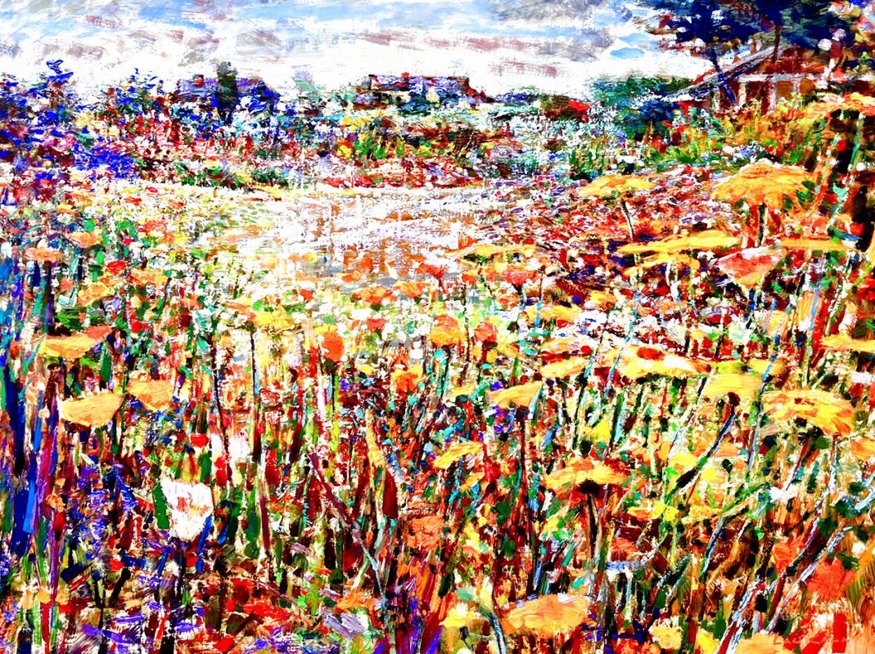 Golden Field Oil on Canvas 32x42 by Lau Chun
