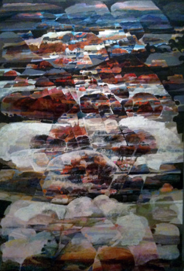 Early Abstract on Canvas 1979 72x48 by Lau Chun - For Sale on Art Brokerage