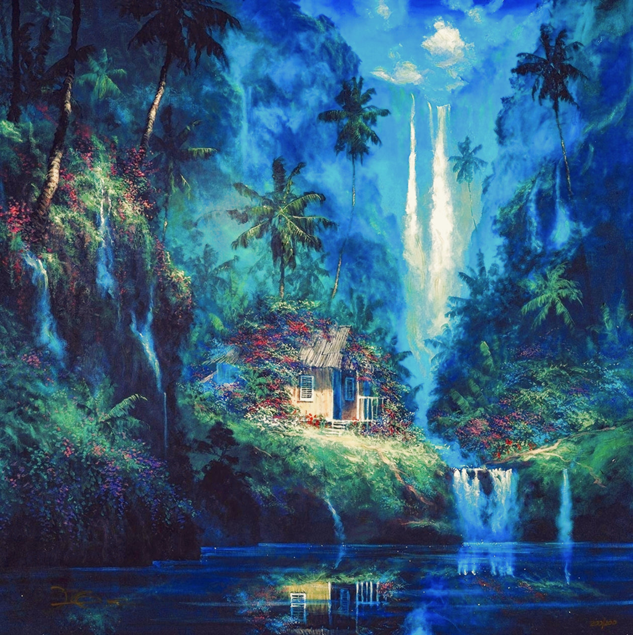 Reflective Paradise PP Limited Edition Embellished Caldograph on Wood by James Coleman - For ...