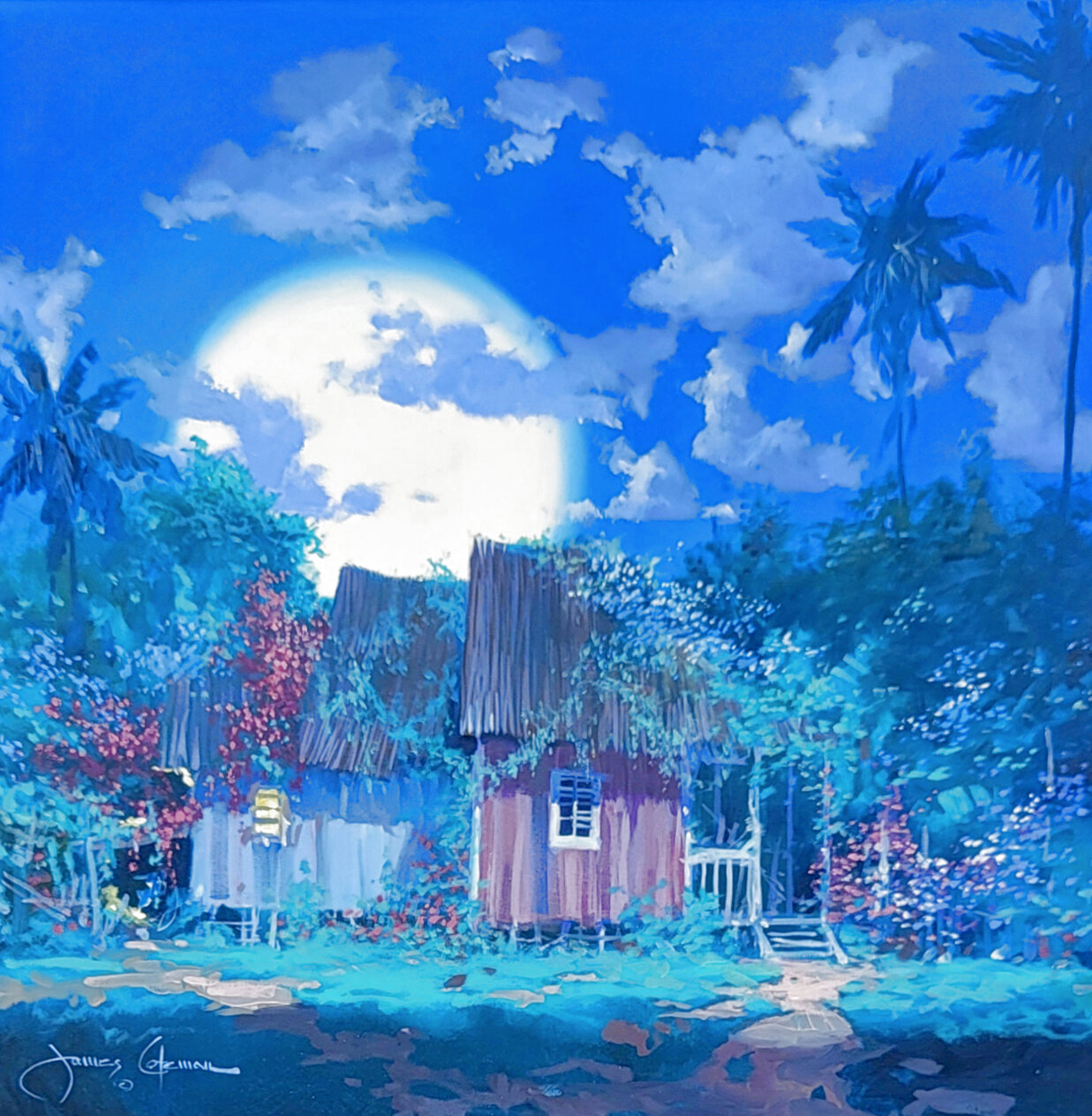 Summer Moon 1991 Oil on Canvas by James Coleman - For Sale on Art Brokerage