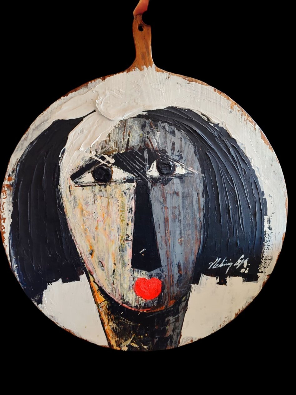 Cabeza Series 2002 Oil on Wood by Vladimir Cora - For Sale on Art Brokerage