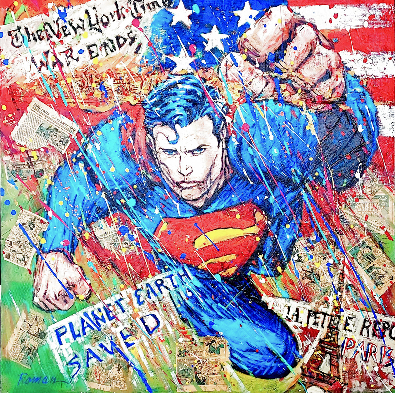 Superman 2016 Mixed Media on Wood by Roman Czerwinski - For Sale on Art ...