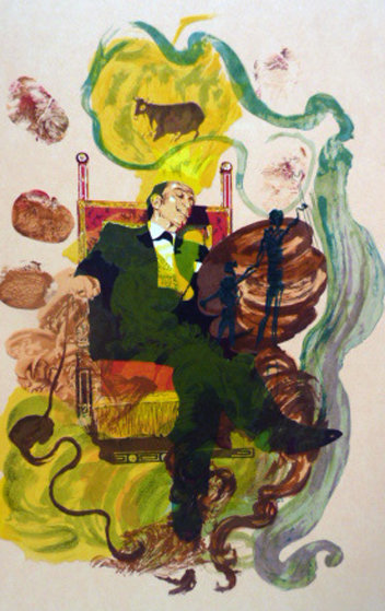 Salvador Dali lithograph, cows, dali sleeping in a chair by Salvador ...
