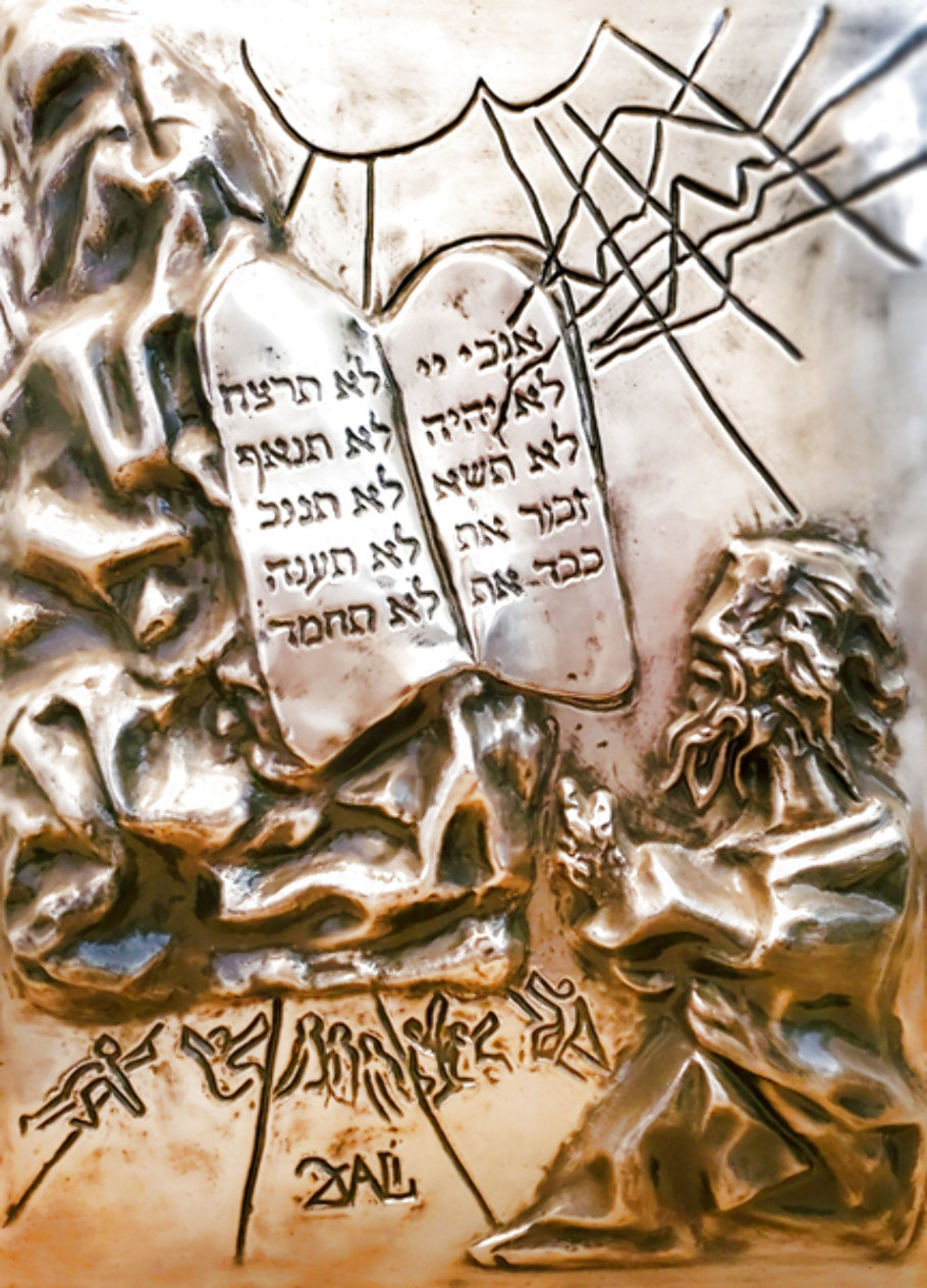 Salvador Dali, Ten Commandments Platinum Sculpture , 1980 by Salvador ...