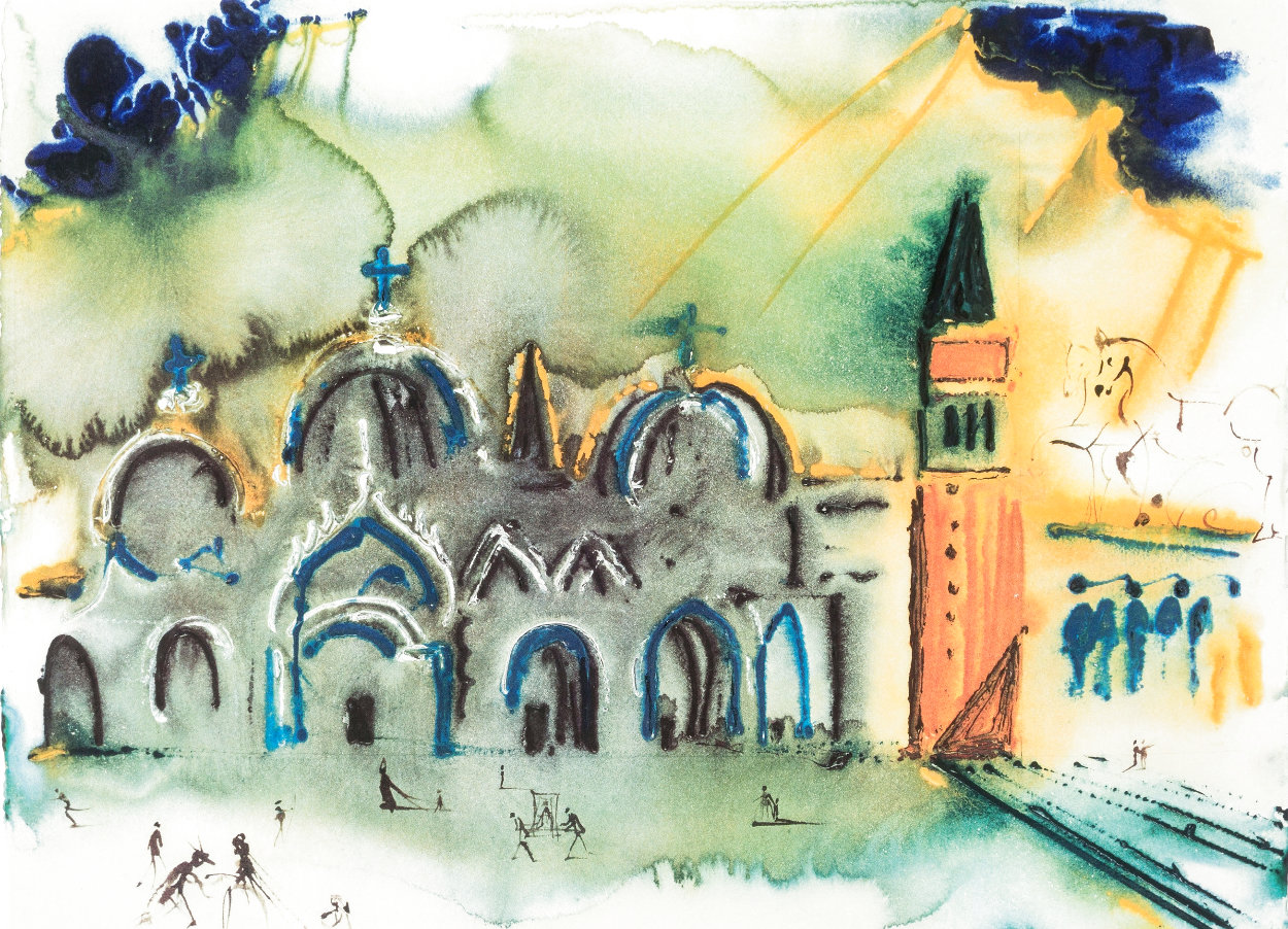 Venice Reconstruction 1989 Lithograph 20x24 by Salvador Dali