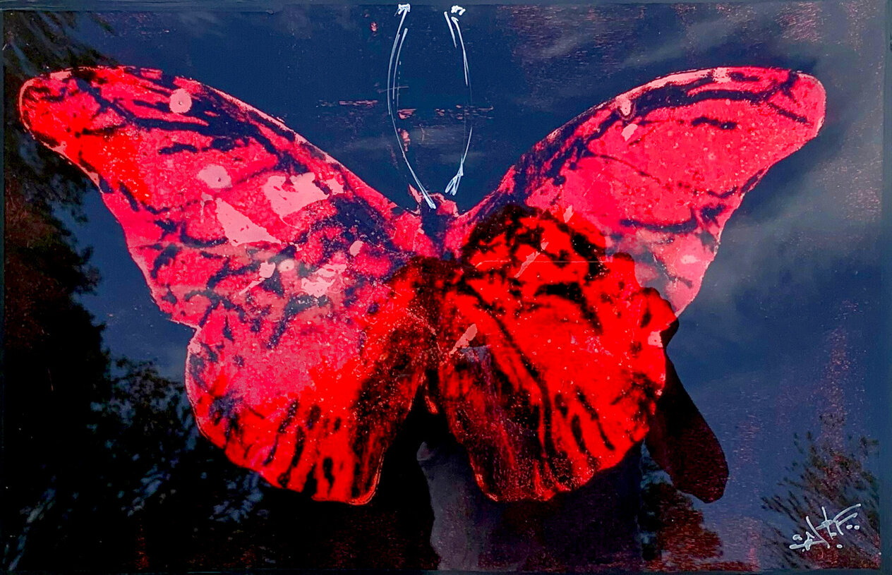 Chrysalis Ruby 2024 Framed Mixed Media on Canvas by Autumn de Forest ...