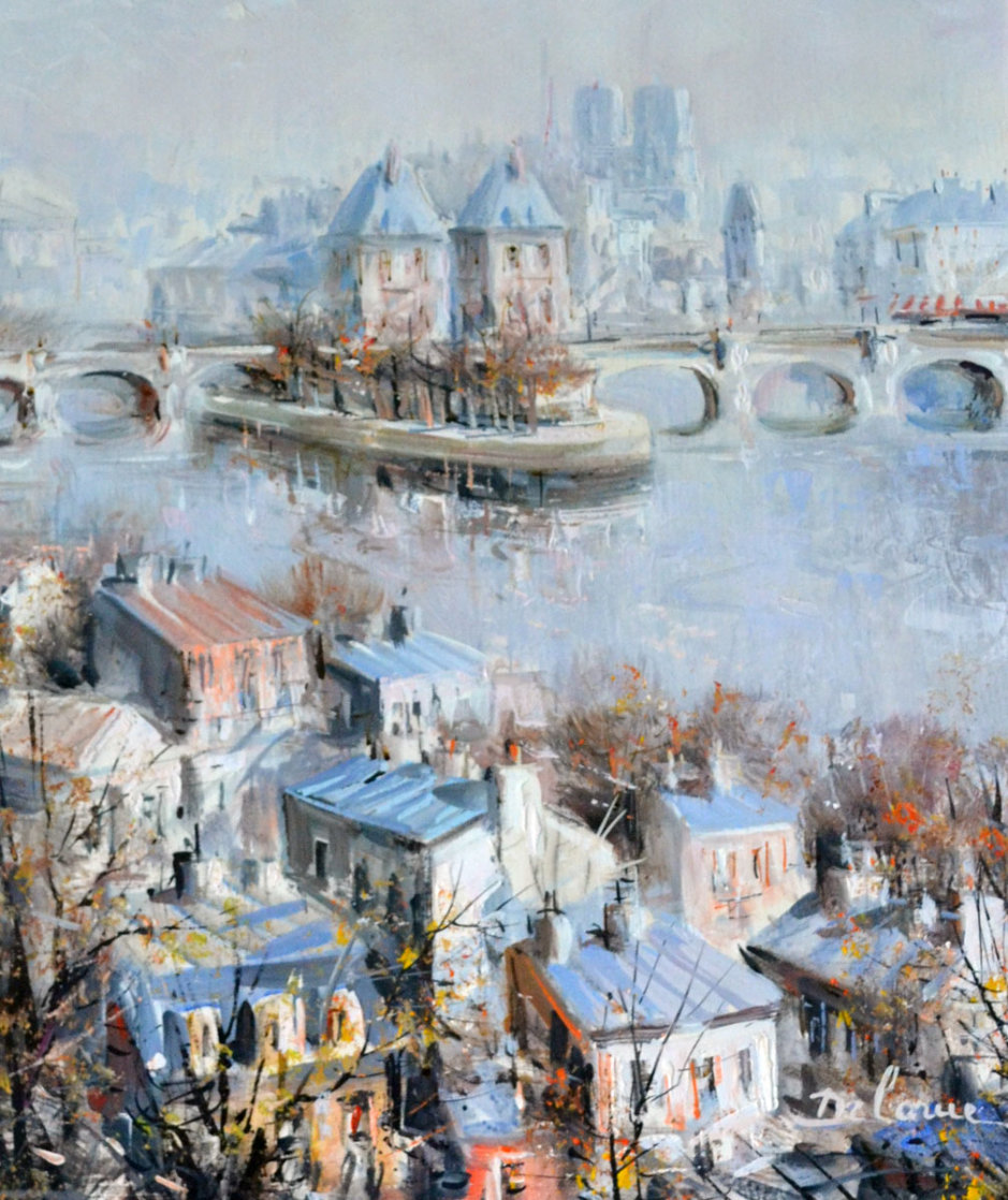 l'Ete De La Cite' Paris 32x27 by Lucien DeLaRue