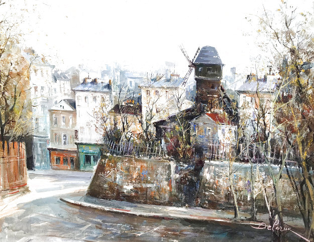 Lucien DeLaRue, original painting, Montmartre Riviera, 1944 by Lucien ...
