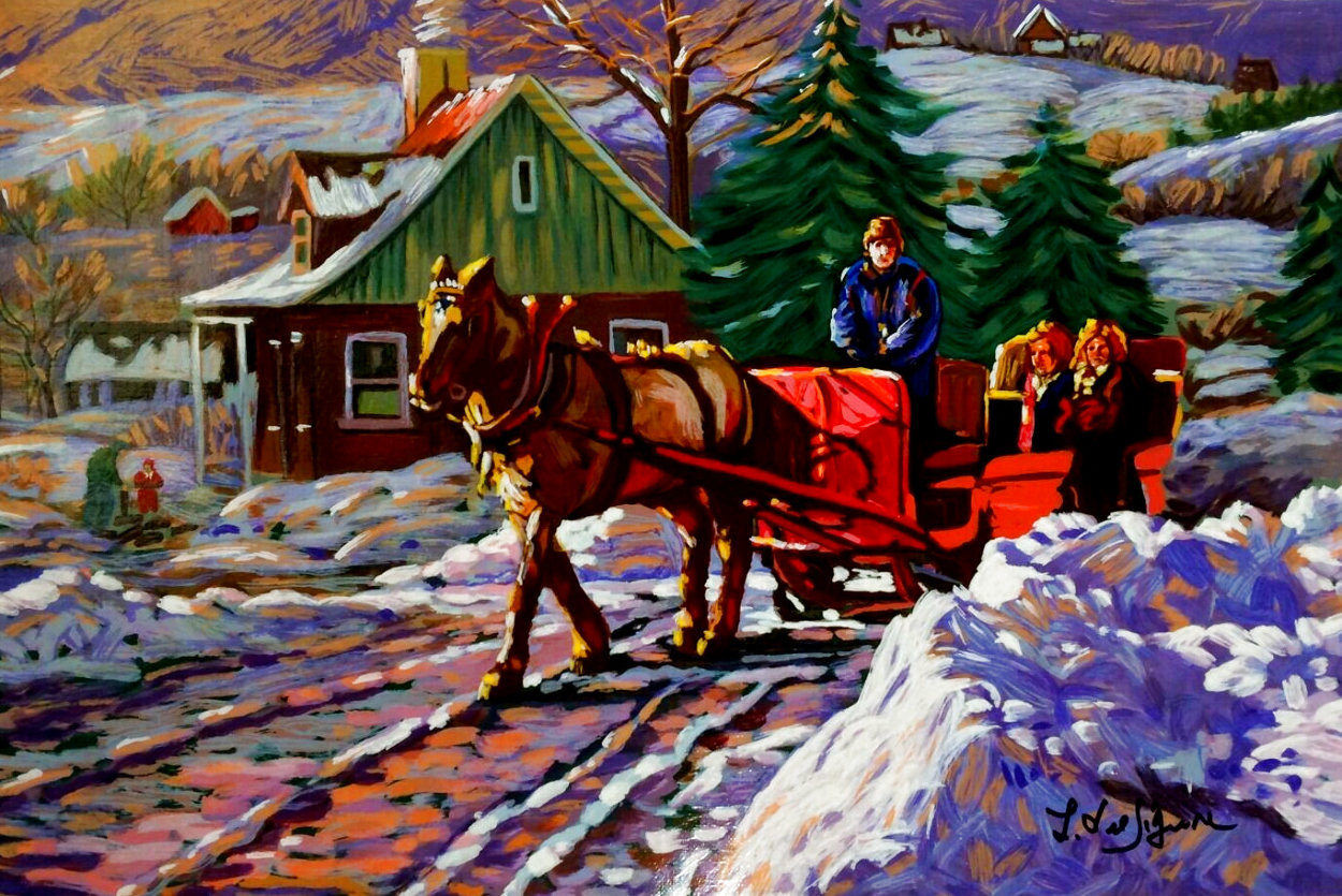 Sleigh Ride 1998 Serigraph 11x16 by Littorio del Signore