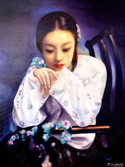 Untitled Portrait of a Girl Oil on Canvas 51x43 by Di Li Feng - For ...