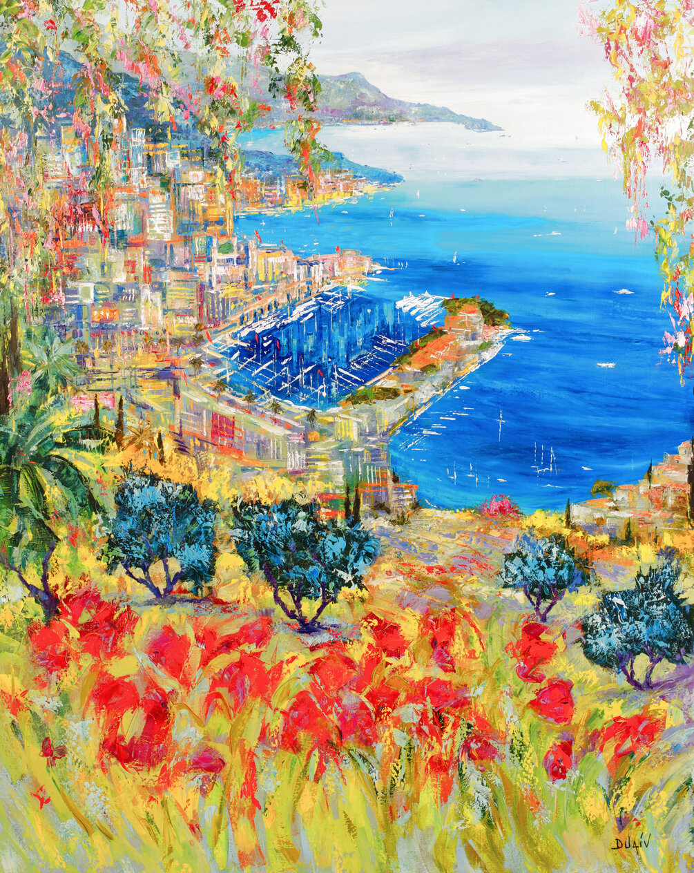 St Jean Cap Ferrat, Ville Franche Eze, Monaco 1 2013 Oil on Canvas by ...