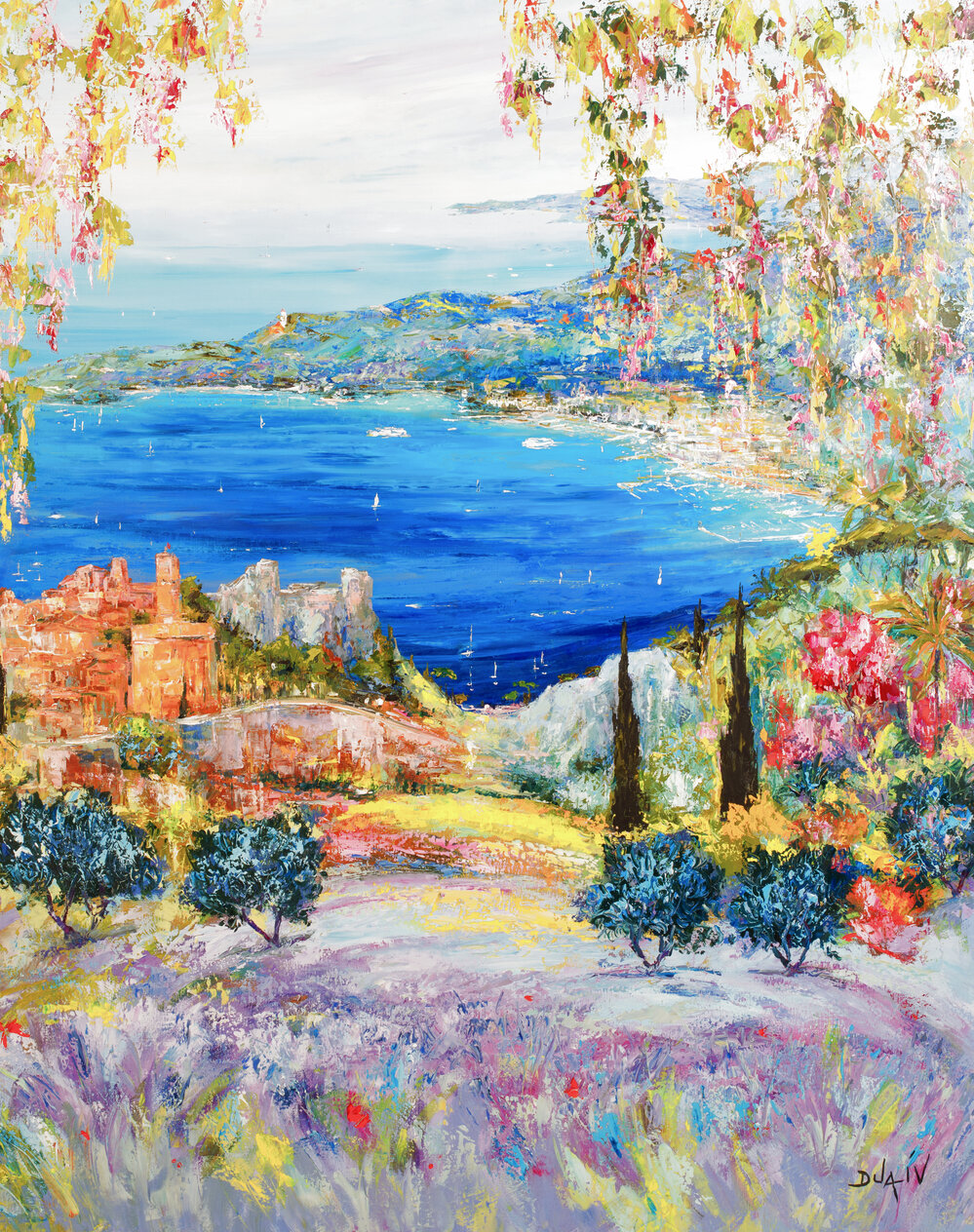 St Jean Cap Ferrat, Ville Franche Eze, Monaco 2 2013 Oil on Canvas by ...