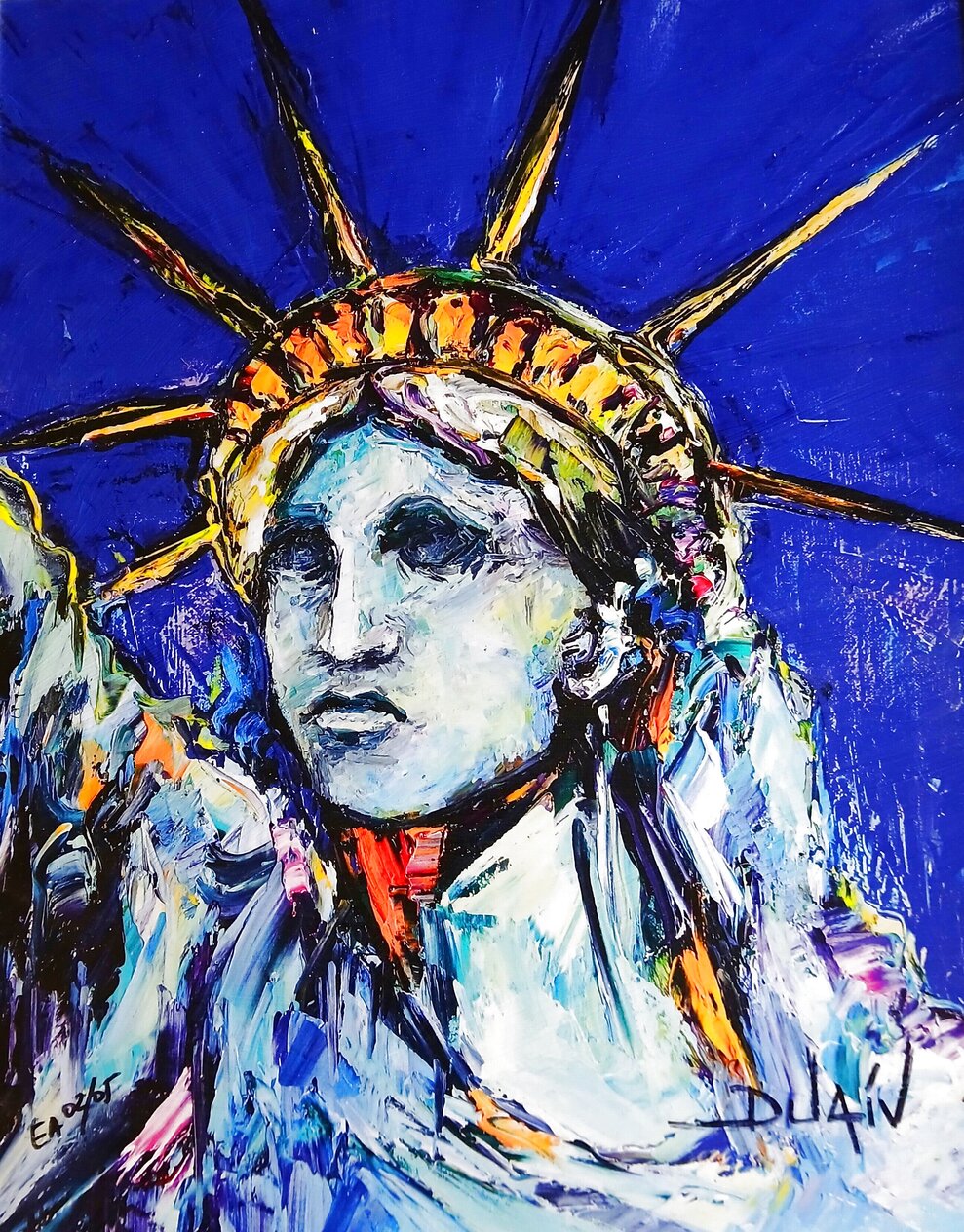 Blue and Liberty EA 2000 Framed Limited Edition Embellished Giclee on ...