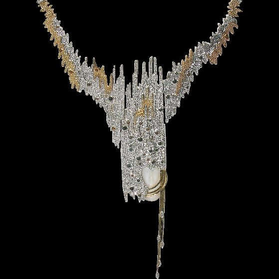 Mystery of the Heart Gold Pendant 1984 by Erte