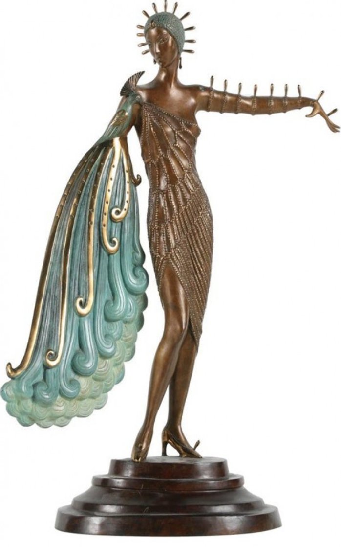 Diva Bronze Sculpture 1986 18 in by Erte
