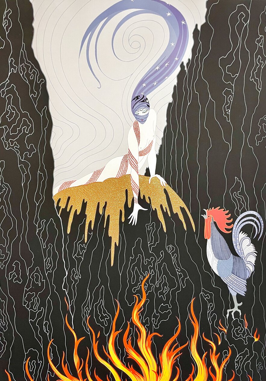 French Rooster PP Limited Edition Serigraph by Erte - For Sale on Art ...