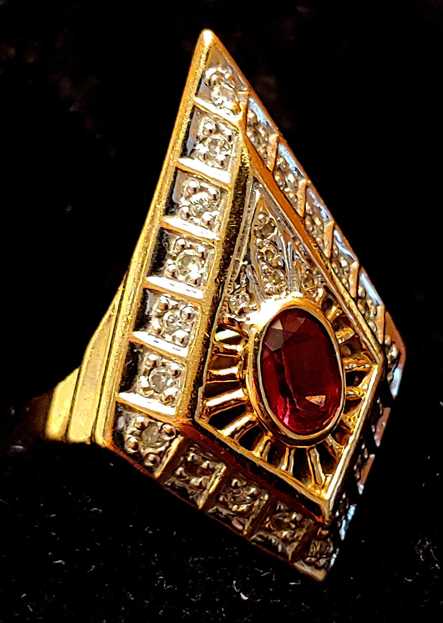 Erte Gala Performance State III Gold Ring 1990 1 in by Erte - For Sale ...