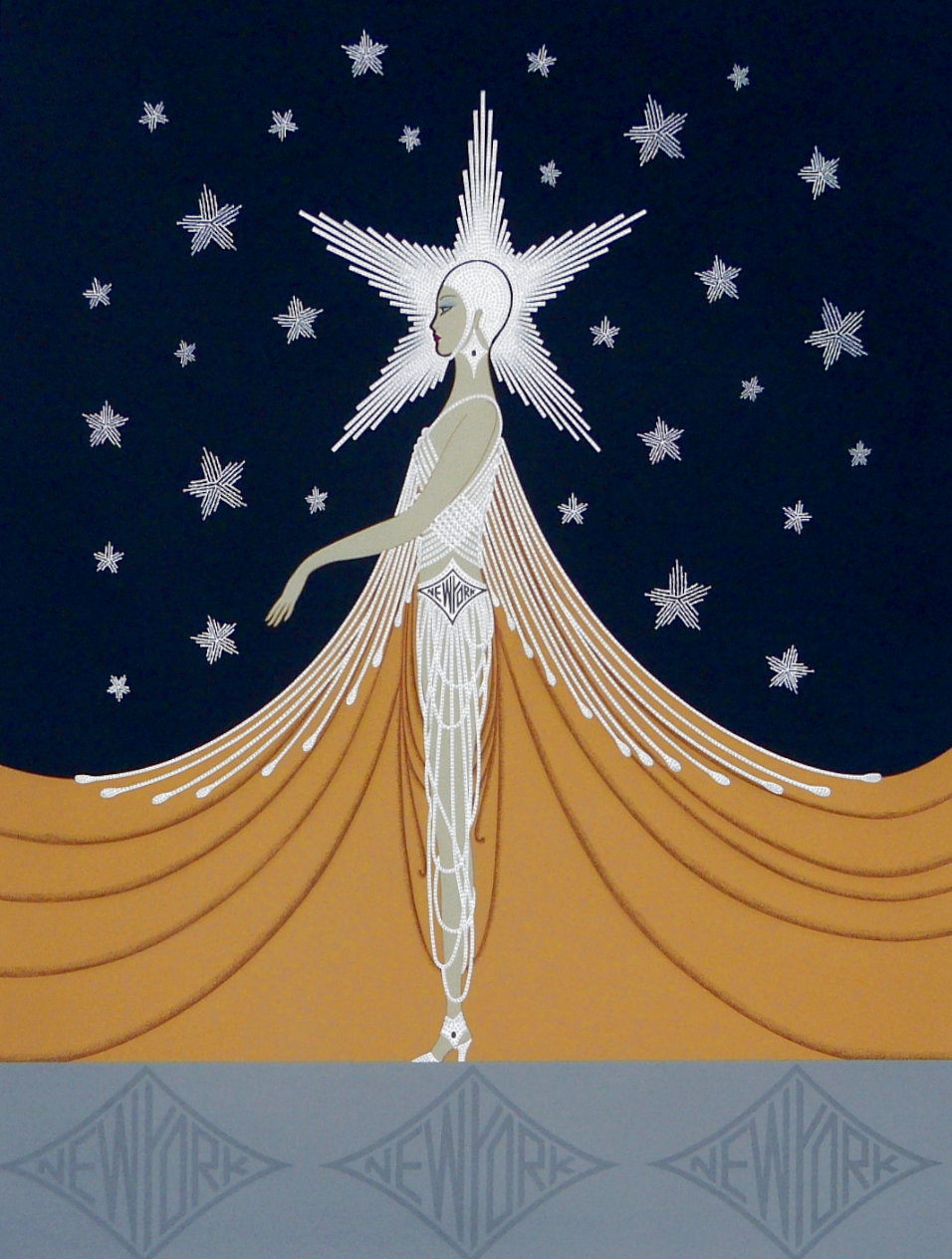 New York, New York 1987 Serigraph 34x30 by Erte - For Sale on Art Brokerage