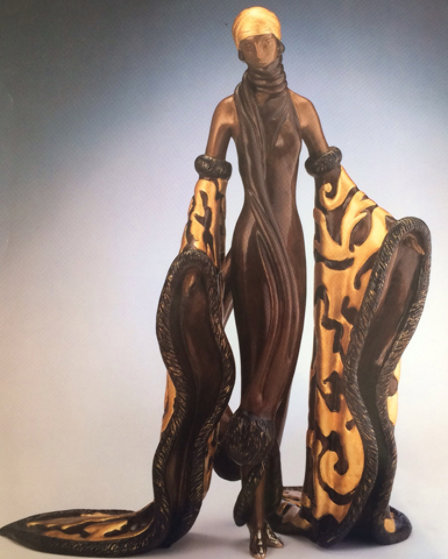 Three Graces Bronze Sculpture 1987 16 in by Erte