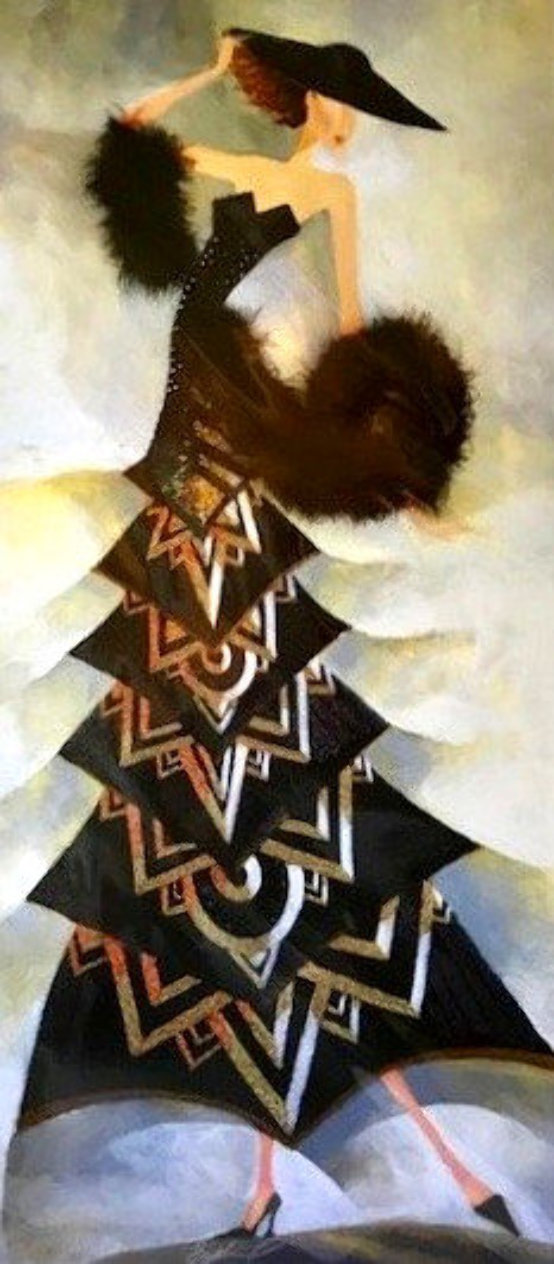Chrysler Building Dress AP, 2008, Giclee, Woman With Hat in Art Deco ...