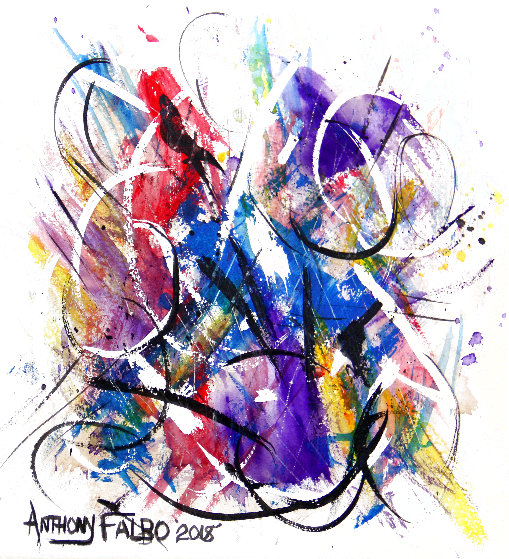 Sin Acrylic on Heavy Watercolor Paper 12x11 by Anthony Falbo - For Sale ...