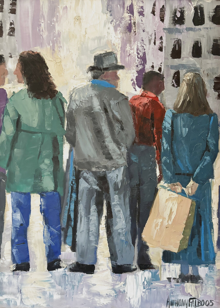 Bus Stop 2005 Oil on Canvas by Anthony Falbo - For Sale on Art Brokerage