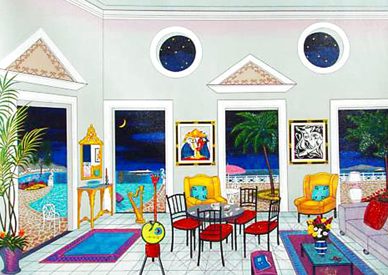 Interior With Two Picassos, 2004, Embellished Giclee on Canvas, 31x42 ...