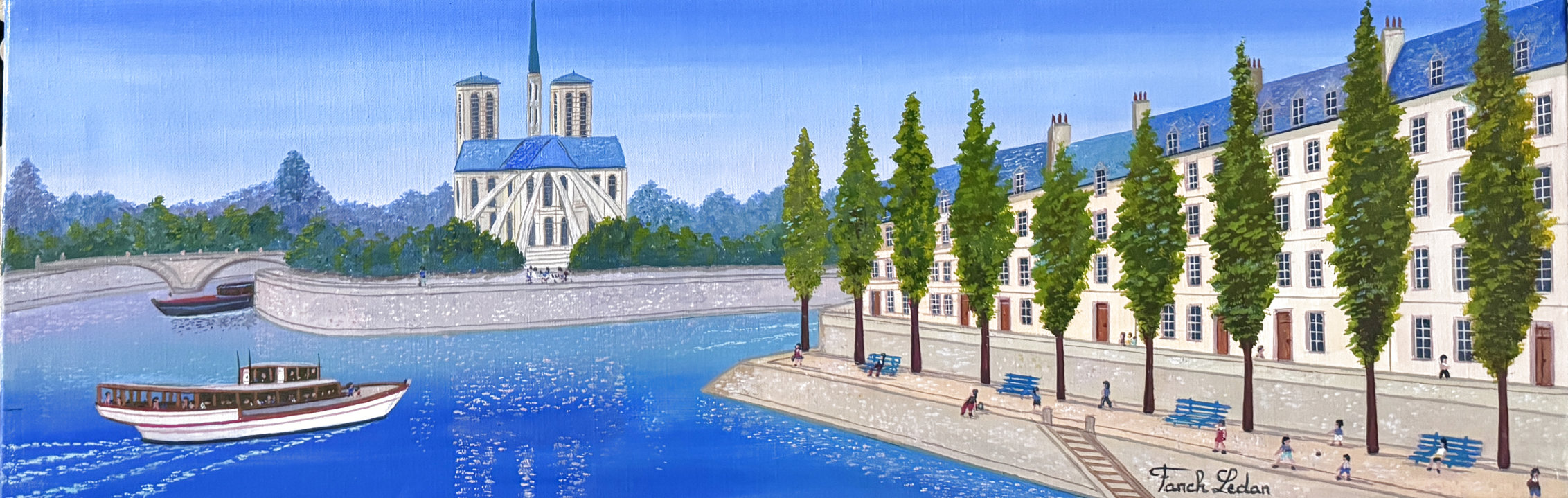 Cruising on the Seine 2018 Acrylic on Canvas by Fanch Ledan - For Sale ...