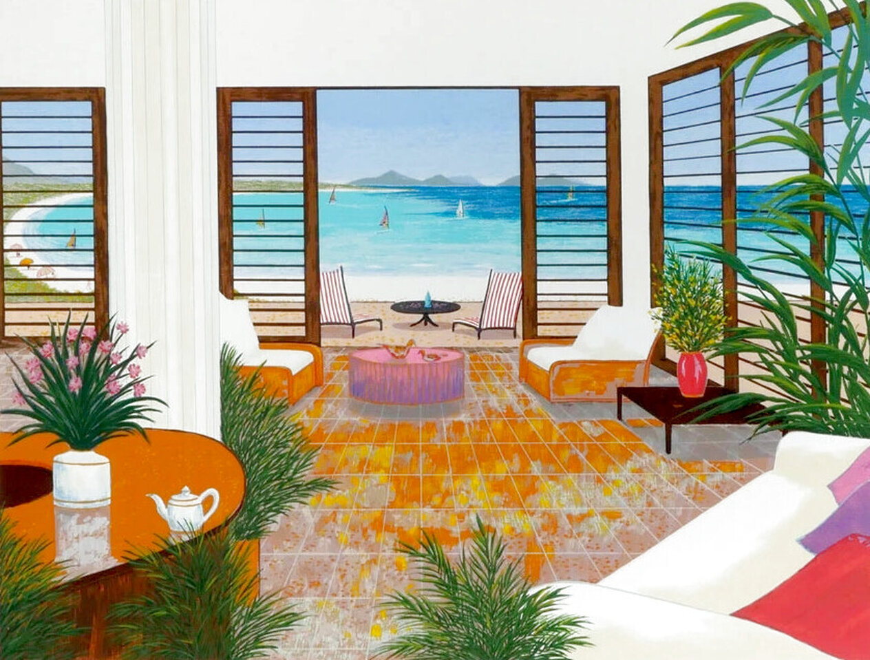 Antigua 1992 Limited Edition Lithograph by Fanch Ledan - For Sale on ...