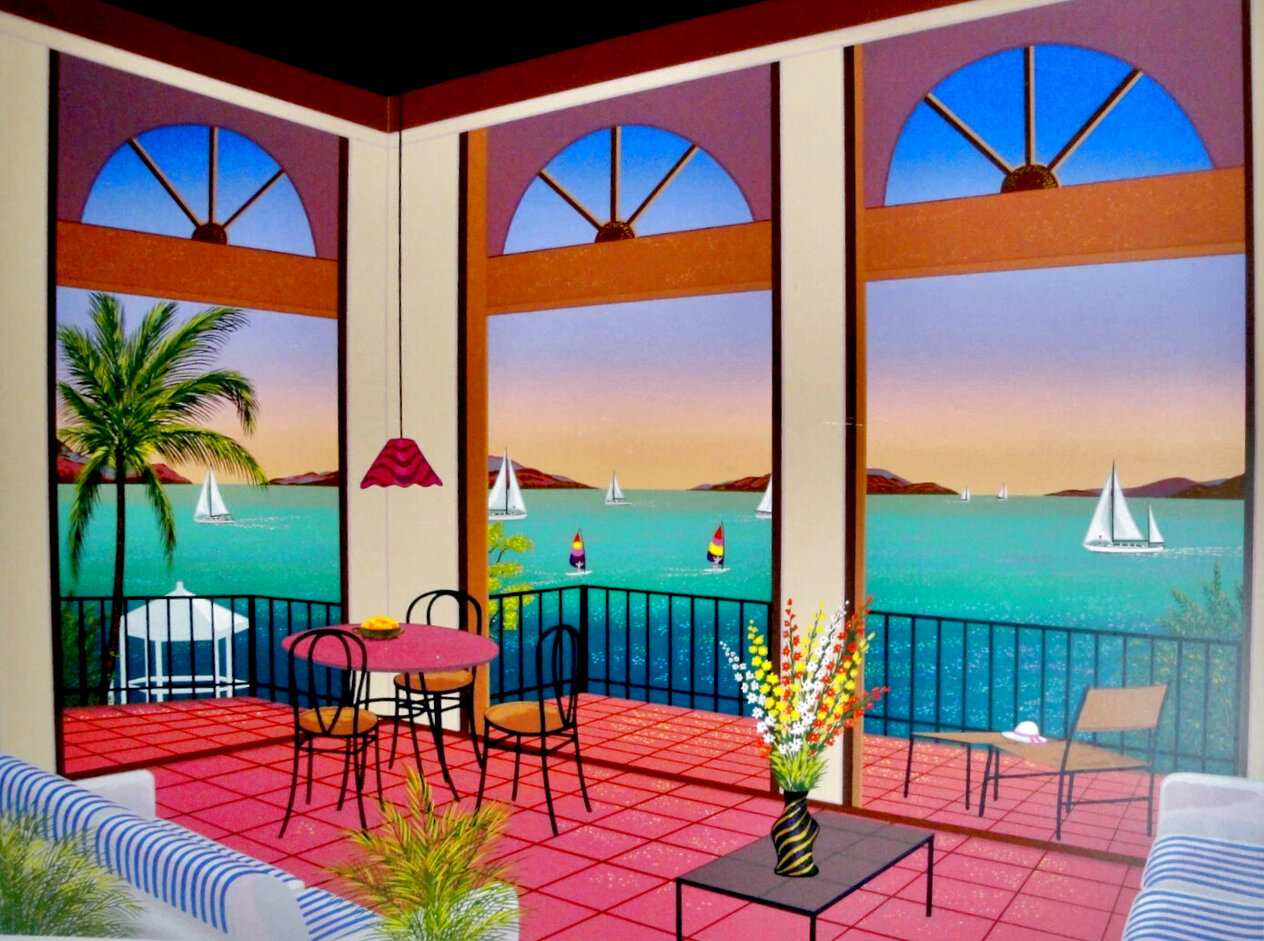 Villa 1990 Framed Limited Edition Serigraph 24x32 by Fanch Ledan - For ...