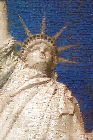 Statue And Flag 2005 by Neil J. Farkas