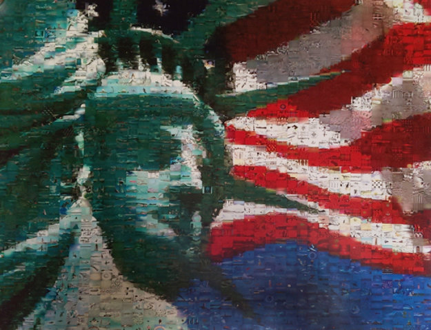 Statue And Flag by Neil J. Farkas - For Sale on Art Brokerage