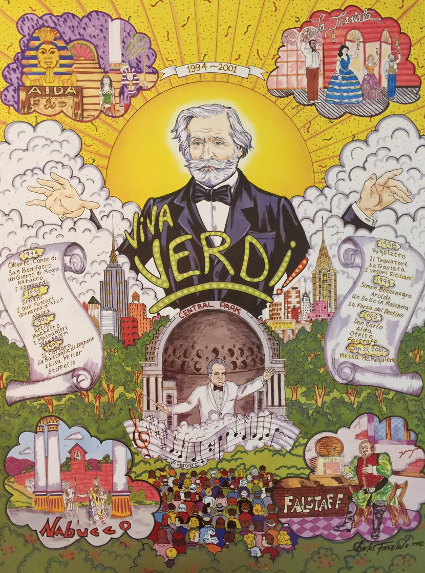 Viva Verdi: New York Grand Opera Co. Poster 1994 HS by Charles Fazzino