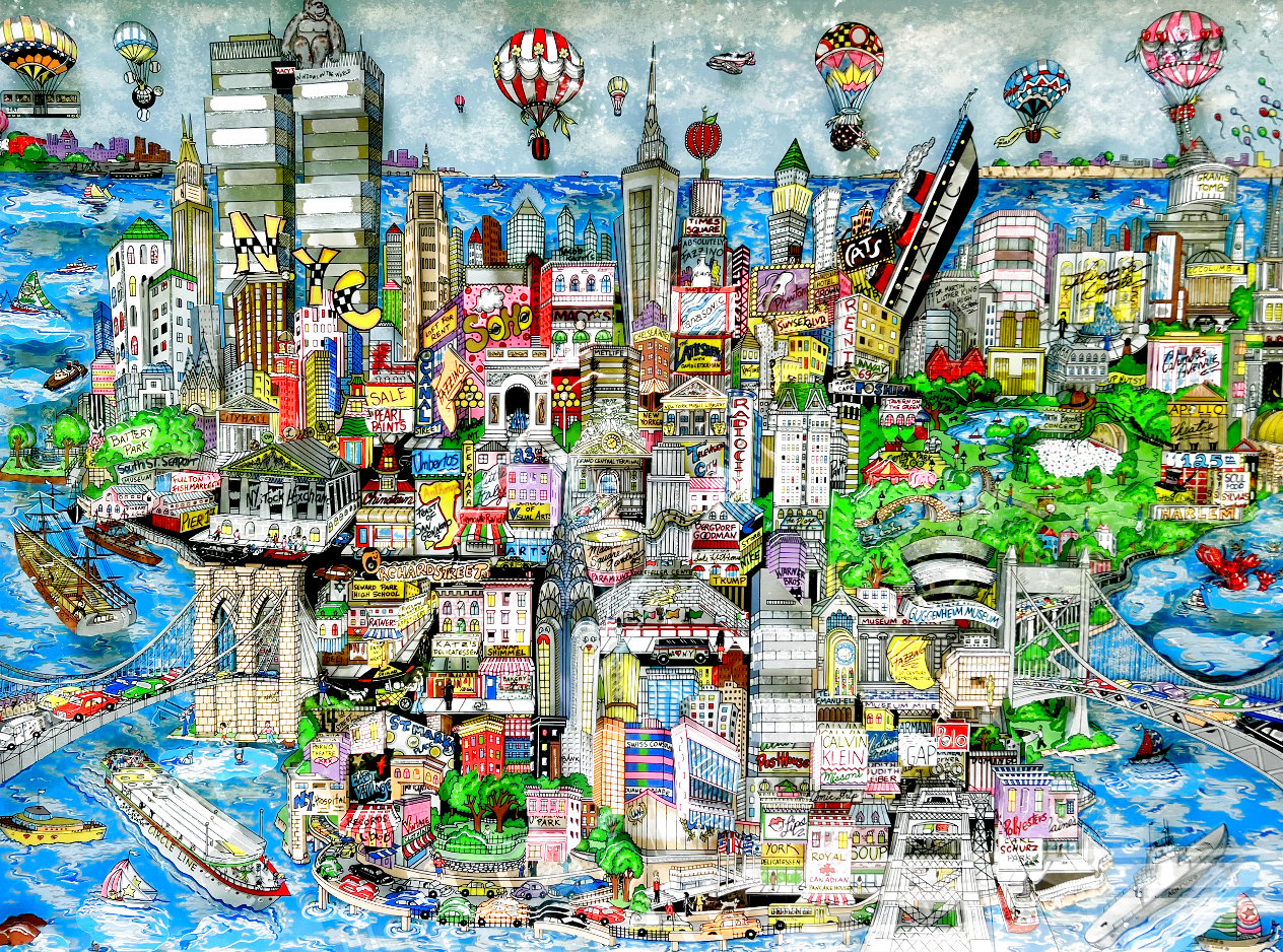 World Loves NYC 1999 Limited Edition PR 3-D Serigraph by Charles ...