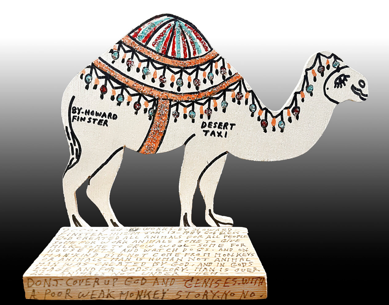 Desert Taxi Painted 1989 Painted Wood Sculpture by Howard Finster - For ...