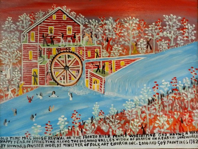 American Self Taught Artist Preacher Howard Finster Artwork For Sale ...