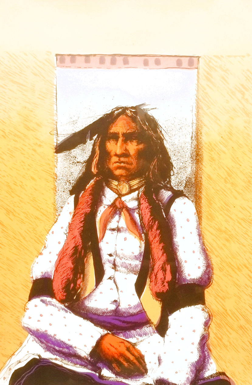 Untitled Portrait of an Indian Lithograph 22x15 by Larry Fodor - For ...