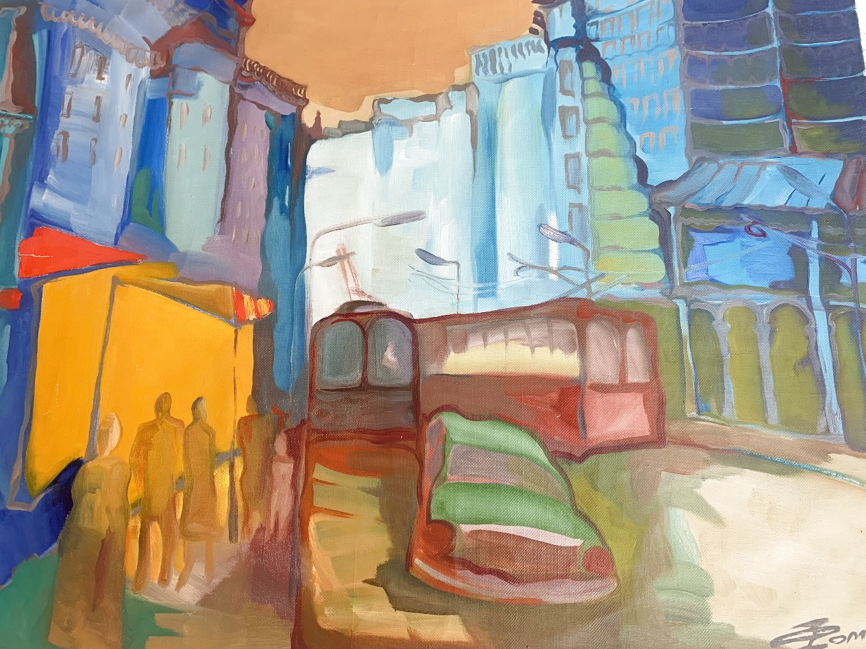 Untitled Street Scene 1990 Oil on Canvas by Igor Fomin - For Sale on ...