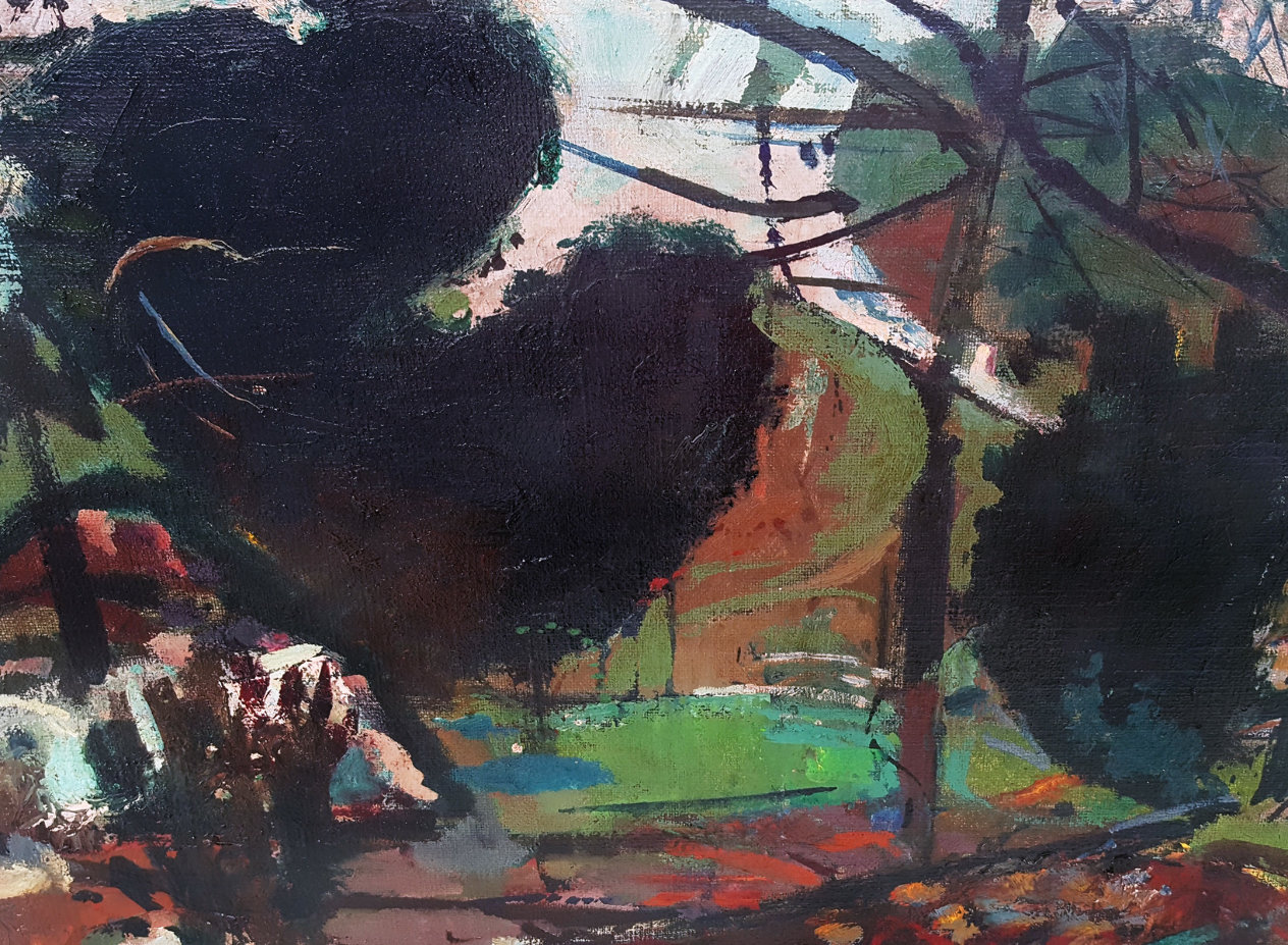 Untitled Landscape 1950 48x24 Huge by Robert Frame - For Sale on Art ...
