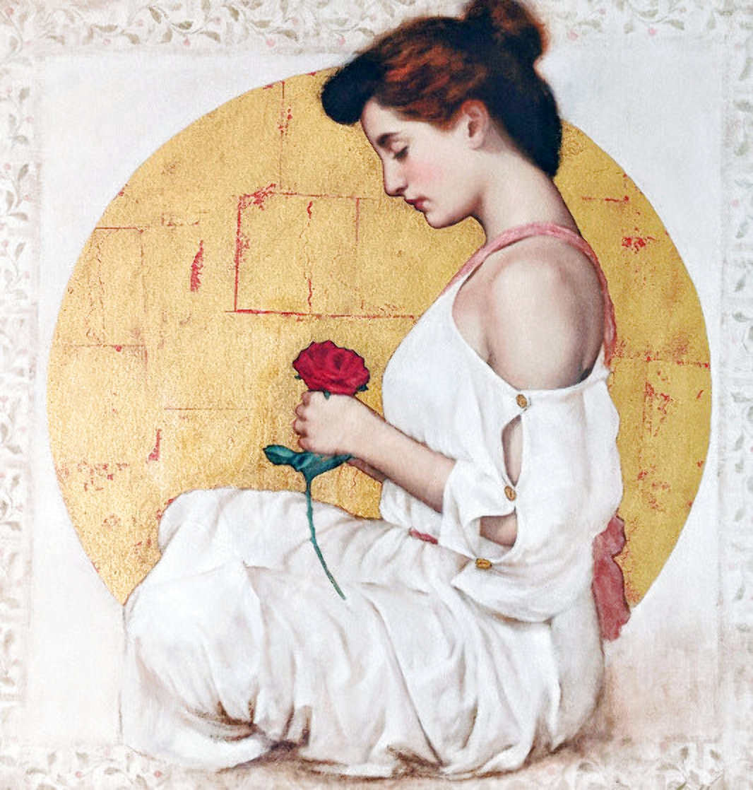 Mystic Rose 1997 Embellished Giclee 24x24 by Richard Franklin