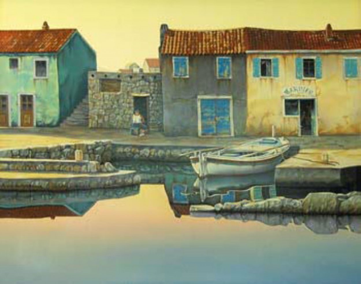 Peaceful Dawn 1992 Cityscape by Frane Mlinar