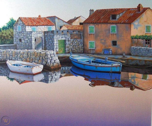 Untitled Lithograph 1991 by Frane Mlinar