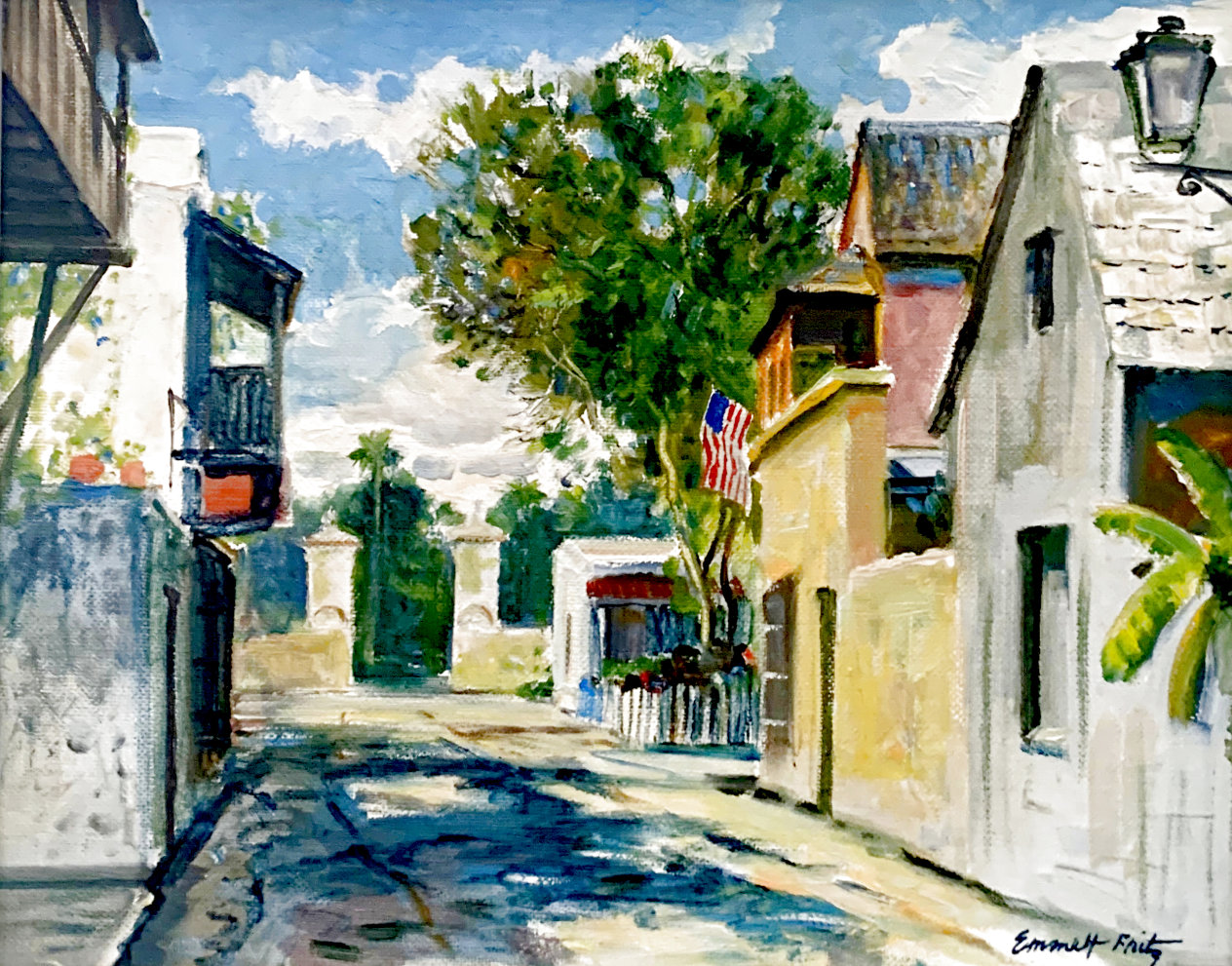 Untitled Street Scene 1974 Oil on Canvas by Emmett Fritz - For Sale on ...